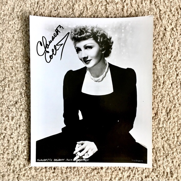 Other | Claudette Colbert Signed Autographed Black White Studio Promo ...